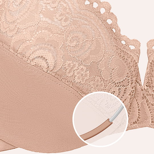 Low Cut WonderWire Lace Bra Black | Glamorise