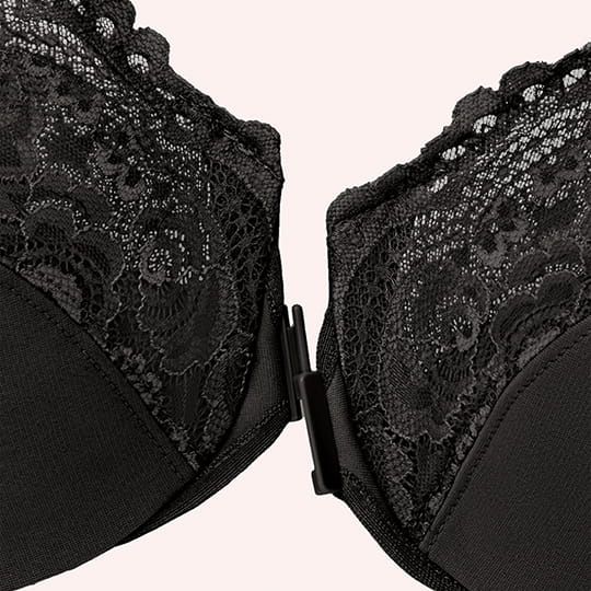 Front-Closure Posture Back WonderWire Lace Bra Cafe | Glamorise